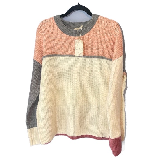 Hem & Thread | Sweaters | Hem And Thread Color Block Sweater Nwt | Poshmark